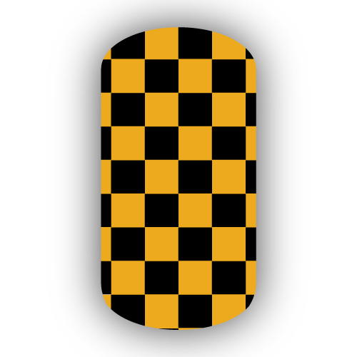 Mustard Yellow & Black Checkered Nail Wraps Mustard Yellow & Black Checkered Nail Wraps